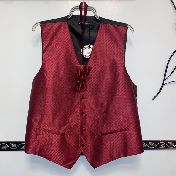 Ferrecci | Suits & Blazers | Dark Red Diamond Vest Set | Poshmark